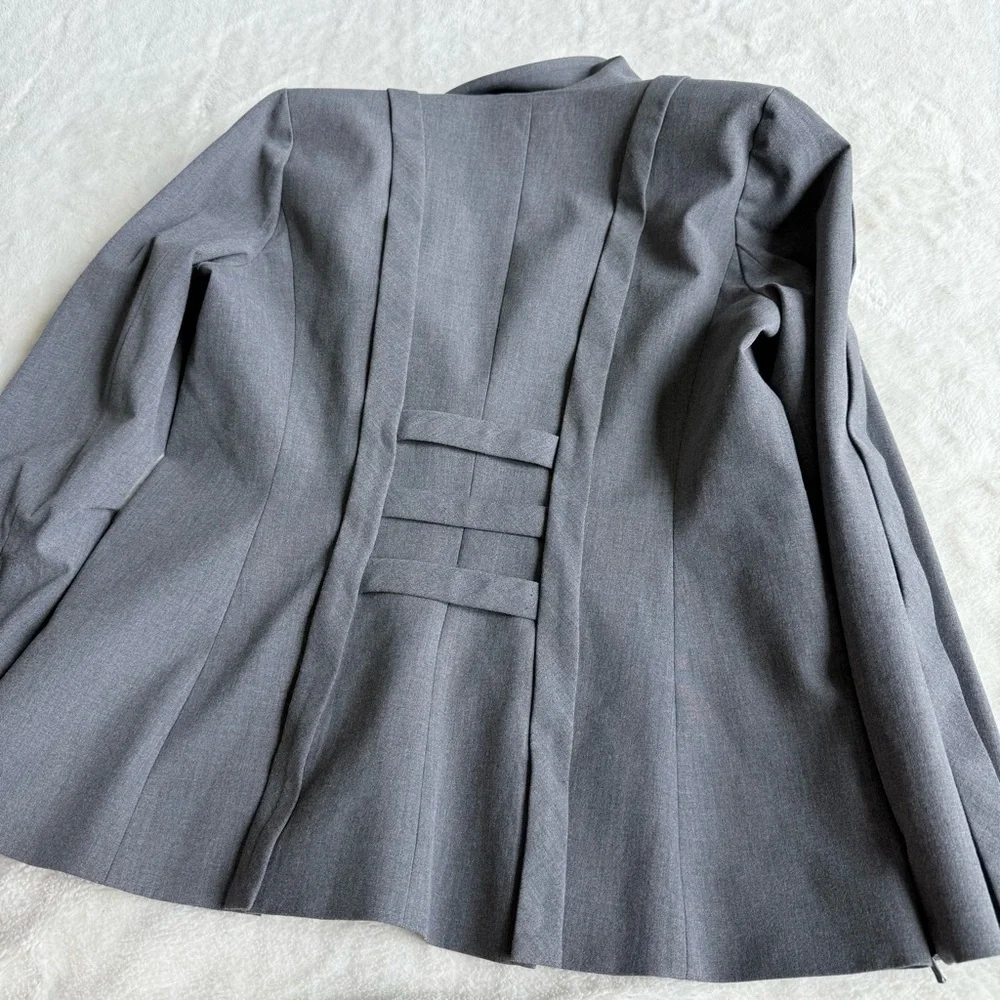 Anne Fontaine | Jackets & Coats | Anne Fontaine Gray Button Front Long ...